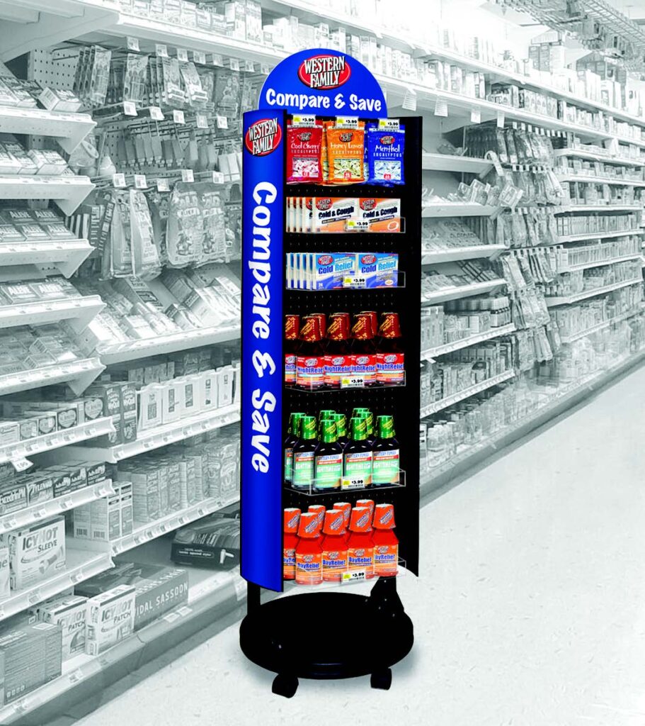 Peg Board PowerPillar Floor Spinners | TM Shea Products