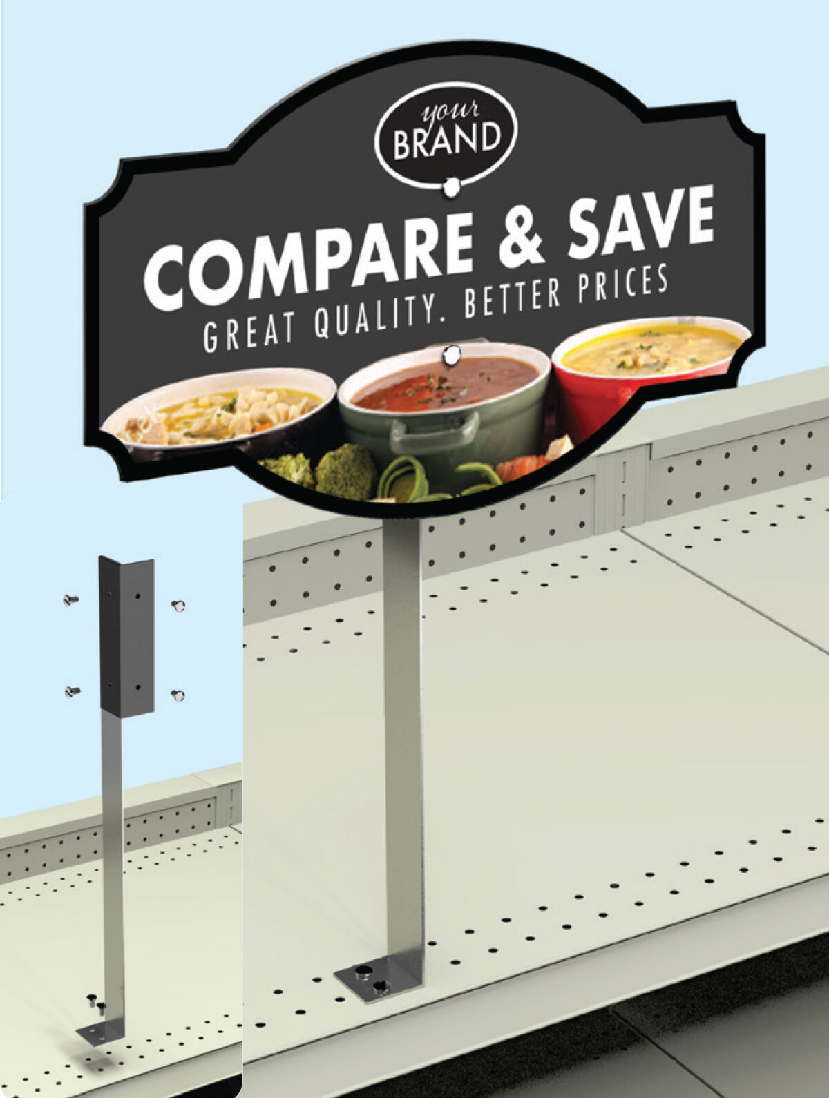 Shelf Edge Overhead Sign System | TM Shea Products